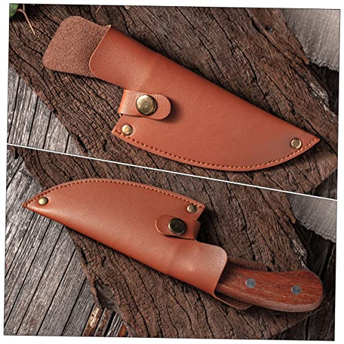 UPKOCH 4 pcs Scabbards Leather Cover Blades Protector or Portable Sleeves Sheaths Sheath Camping Heavy Reusable Hef Cutters Protectors Case Household Scabbard Universal Brown Chef