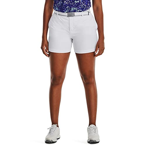 Under Armour Women's Links Shorty, (101) White/White/Metallic Silver, 4