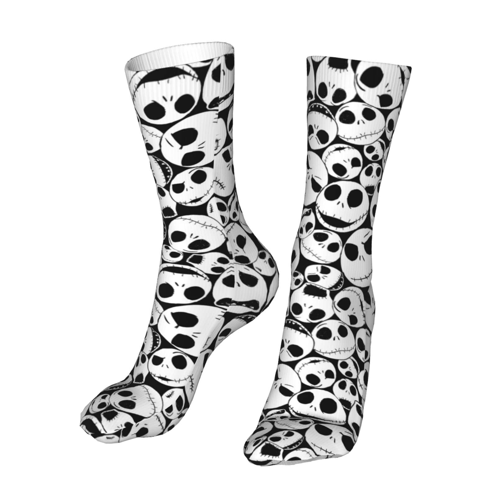 Obund Jack-Skellington Socks Halloween Socks Long Socks Funny Novelty Crew Socks Gifts For Men And Women