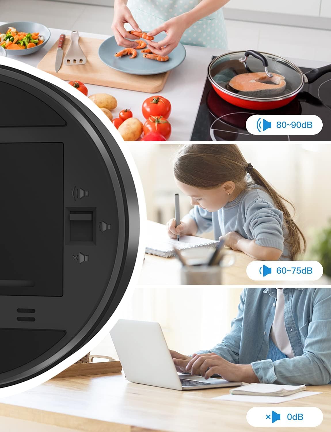 Timers, Digital Kitchen Timer Magnetic with Large LED Display, LIORQUE Countdown Countup Timer for Cooking Classroom Fitness, Volume Adjustable, Easy for Kids and Seniors
