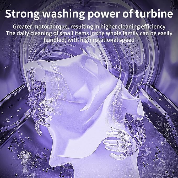 Portable Washing Machine, 8L High Capacity Mini Washer with 3 Modes Deep Cleaning Half Automatic Washt, Foldable Washing Machine with Soft Spin Dry for Socks, Baby Clothes, Towels (Purple)