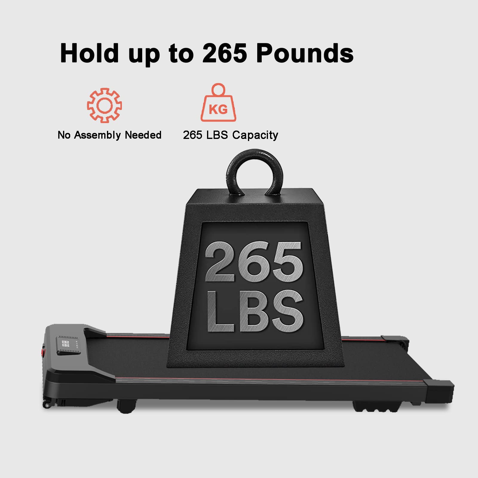 Under Desk Treadmill,OBENSKY Portable Mini Walking pad for Home,Quiet Flat Slim, Jogging Running Treadmill,Easy Assembly&Space Saving for Family/Office Use, Black, (BK886005)