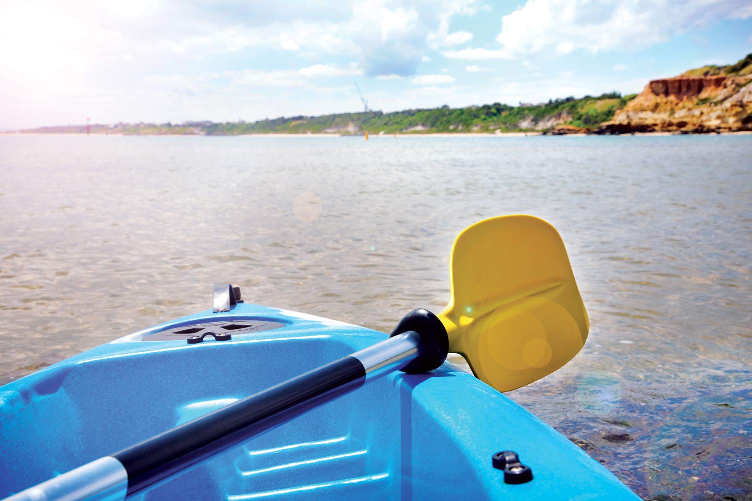 Oceansouth Kayak Paddle Aluminum Asymmetric (Split Shaft) (Blue)