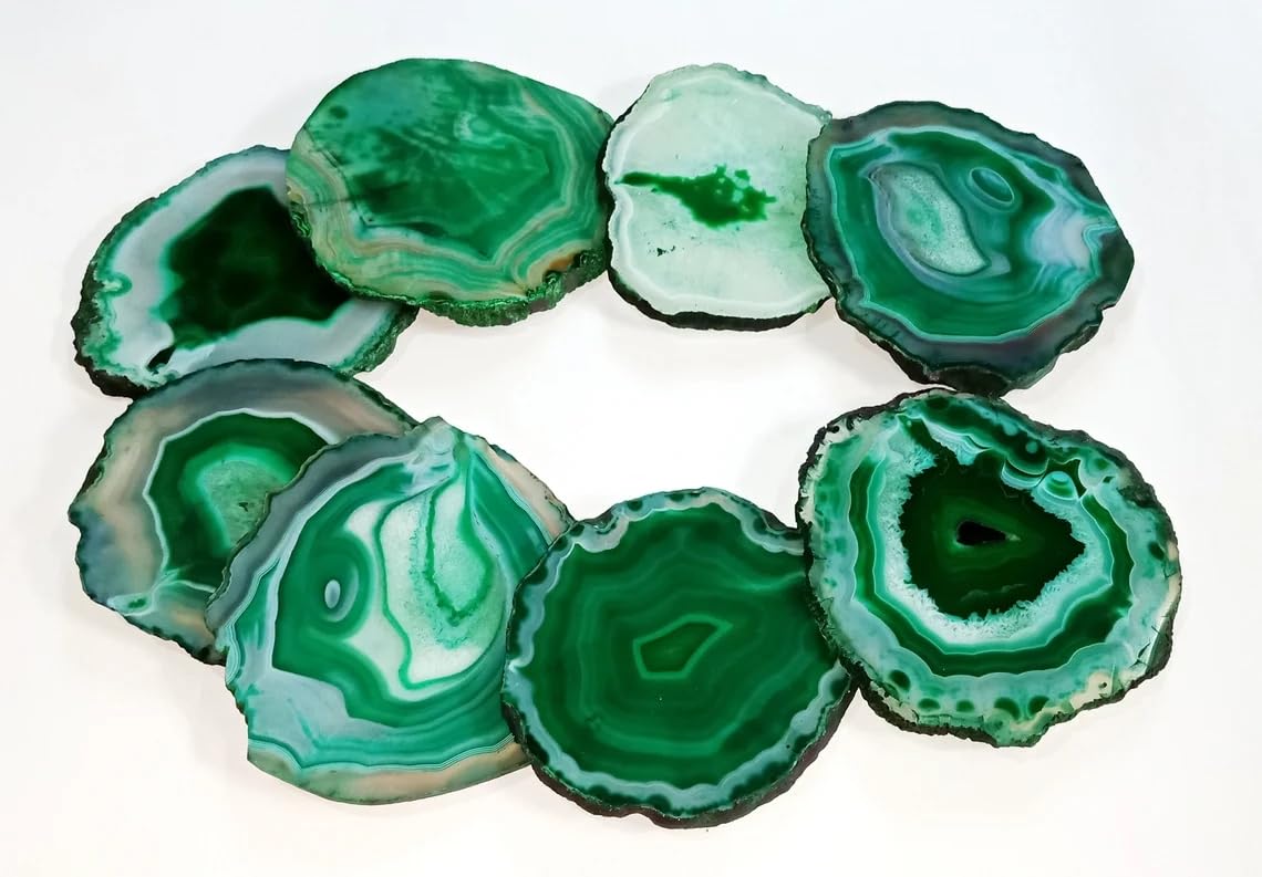Natural Stone Coasters for Drinks Agate Geode Reiki Healing Crystal Slices Drinkware Bar Cup Coasters For Coffee Table Home Decor Housewarming Gift (1 Piece)