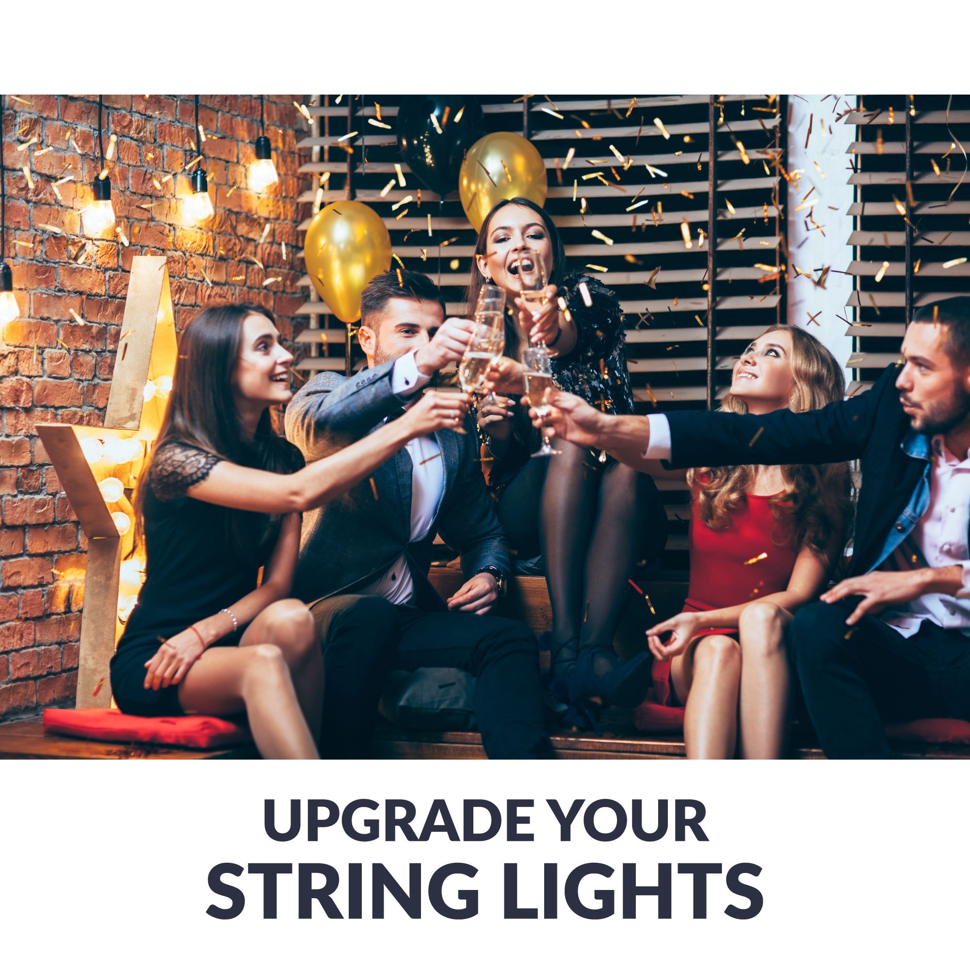 Newhouse Lighting S14INC18 Outdoor Weatherproof S14 Replacement String Light Bulbs, Standard Base, Pack of 18, Clear