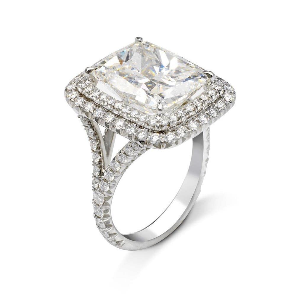 UNIQUFERANGER Full Diamond Giant 6 Carat Square Diamond Ring CZ Promise Engagement Wedding Ring for Women (US Code 6-10) (7)