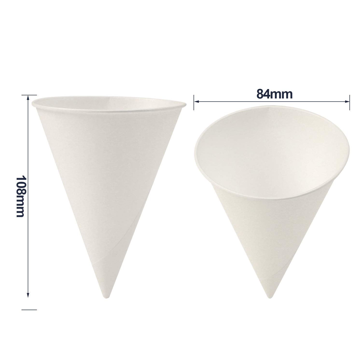 Ruisita 200 Pieces Snow Cone Cups Cone Water Cups Shaved Ice Cups for Home or Company 6 OZ (200, 6oz)