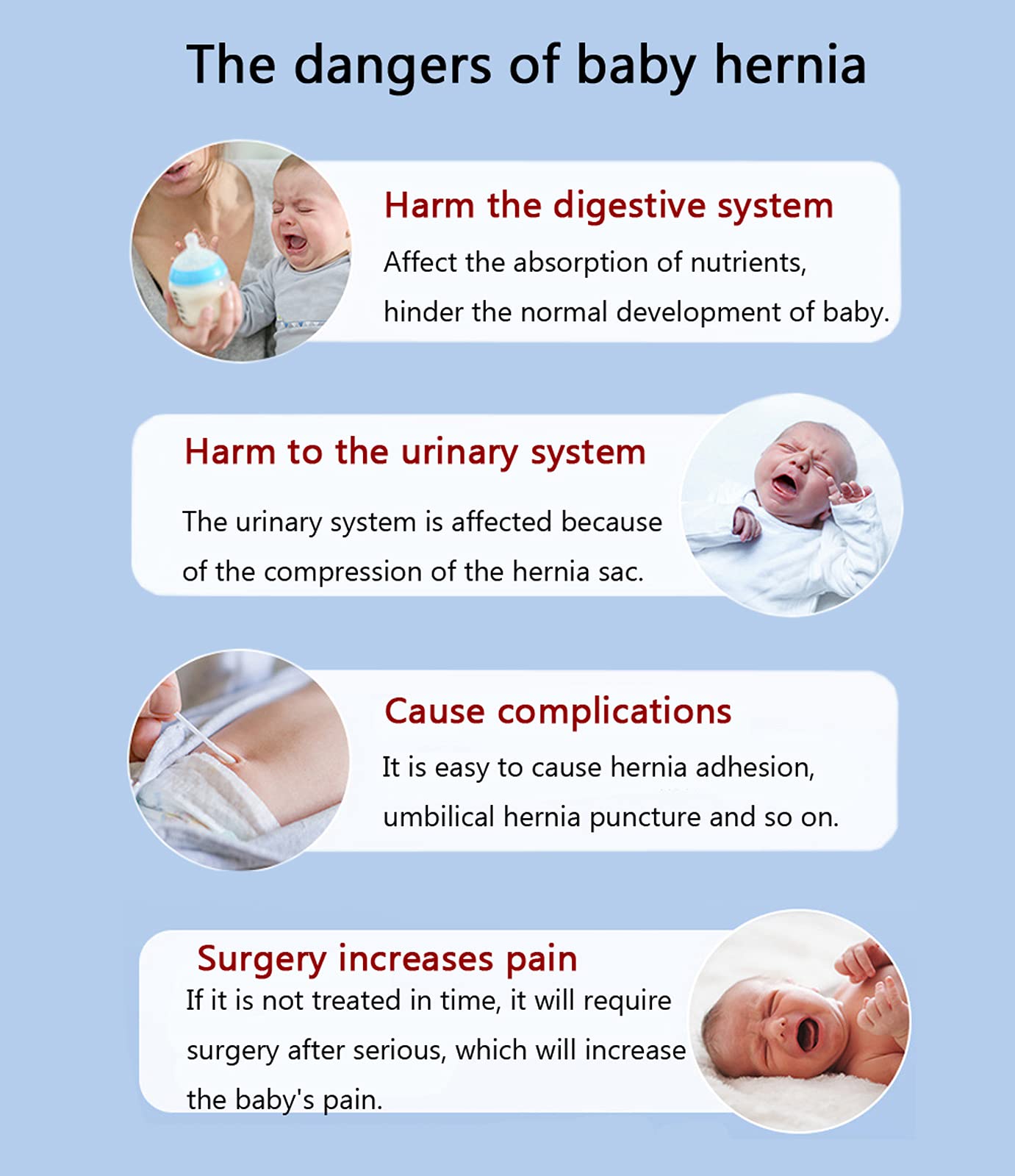 Paskyee Umbilical Hernia Belt Baby Belly Button Band Infant Belly Wrap Abdominal Binder Hernia Truss Support Adjustable Navel Belly Band Newborn Umbilical Cord Blue