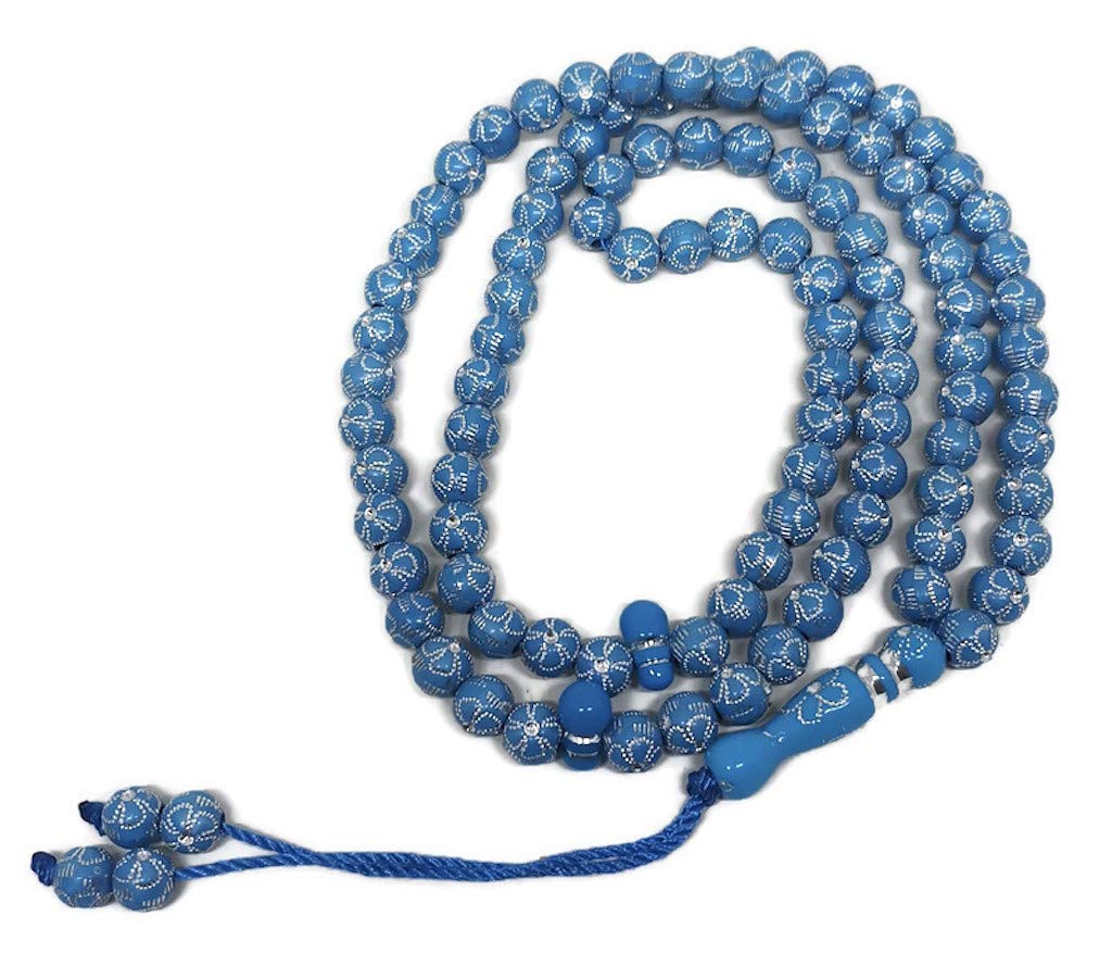 Muslim Tasbih 99 Beads AMN-241 Islam Prayer Rosary Islamic Worship Prayer Misbaha Ceremony Religious Eid Ramadan Gift (Black)