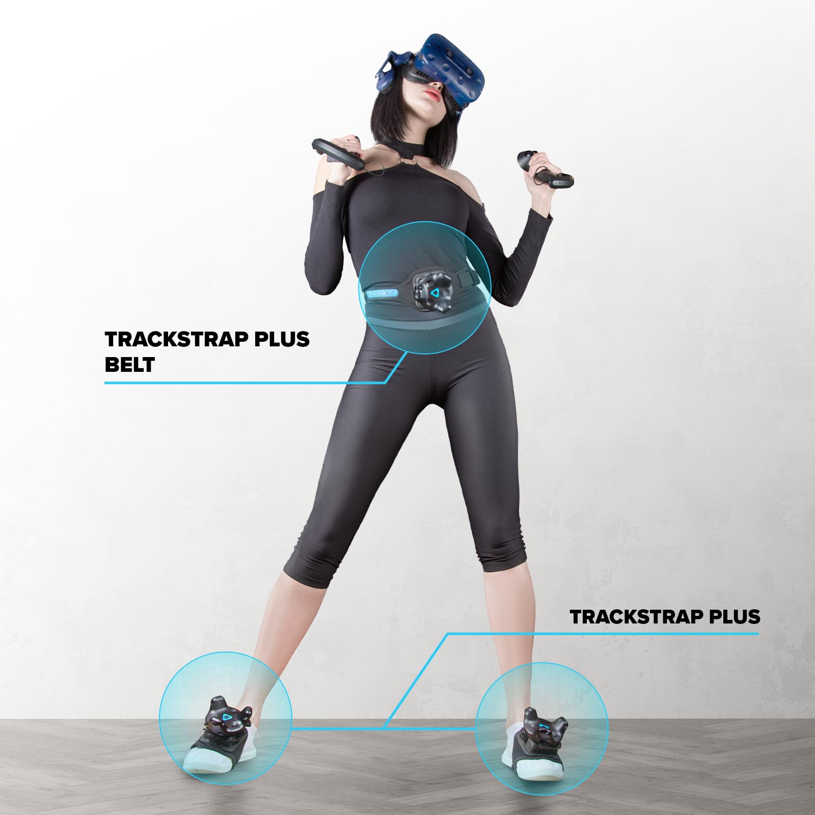 Rebuff Reality Trackstrap Plus for Vive Ultimate Tracker, Vive Tracker, Tundra Tracker, 20+ Hrs Playtime, Full Body Tracking in VR Chat & Dance Dash