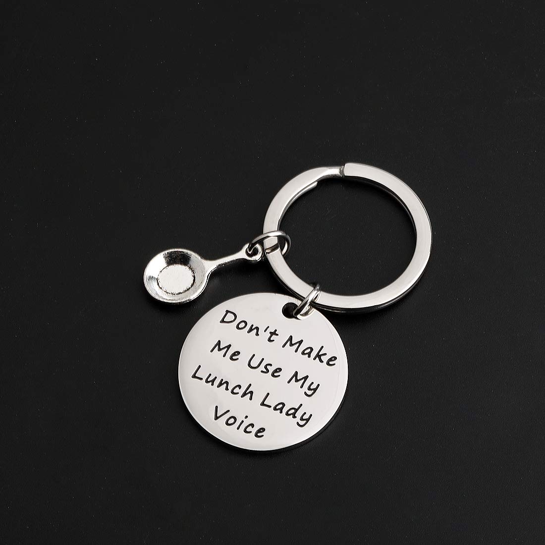 POTIY Lunch Lady Gift Cafeteria Worker Don't Make Me Use My Lunch Lady Voice Keychain Appreciation Gift for Canteen(Lunch)
