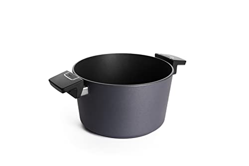 Woll Lite Light/Plus Diamond Reinforced Nonstick Scratch Resistant Cast Aluminum Cookware Stockpot with Lid 5.2 Quart, 9 1/2-Inch Diameter, 9-1/2", Gray