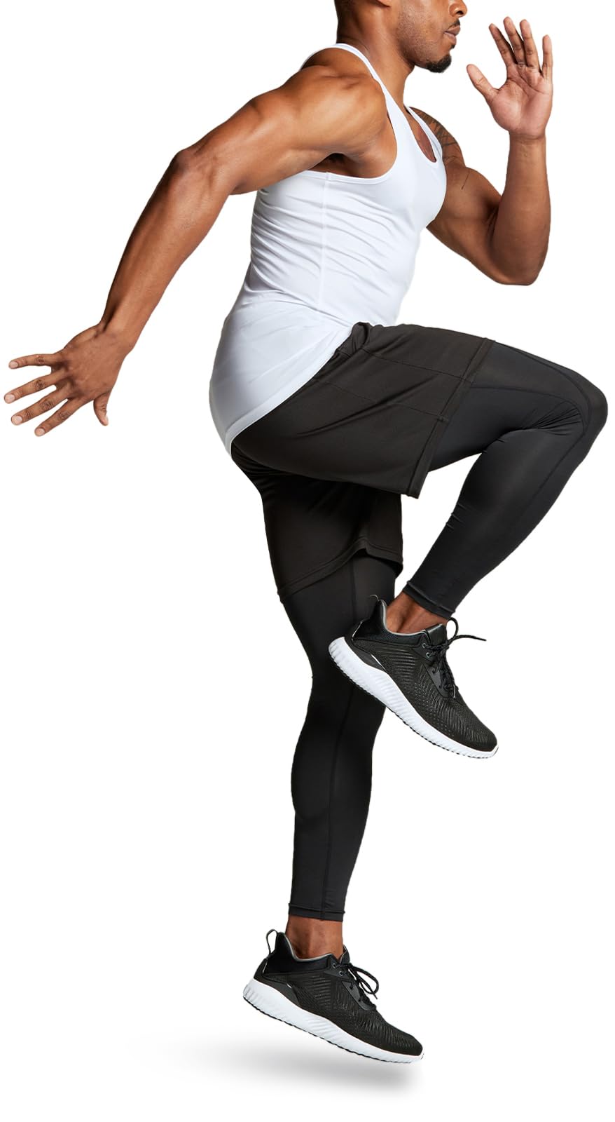 TSLA Men's Athletic Compression Sleeveless Tank Top, Cool Dry Sports Running Basketball Workout Base Layer, Active 3pack Tank Tops Black/Charcoal/Real White, Large