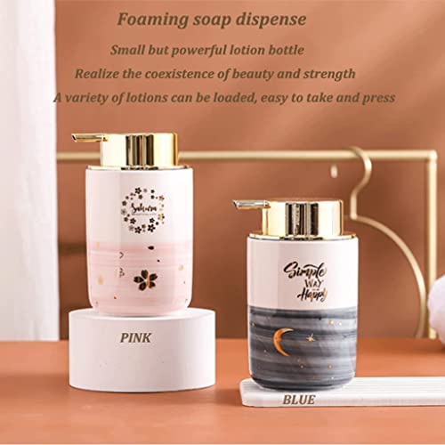Soap Lotion Dispenser Ceramic Foam Soap Dispenser Easy to Fill Reusable Soap Pump High Capacity Lotion Dispenser for Liquid Soap Shampoo 13.5 Oz Reusable