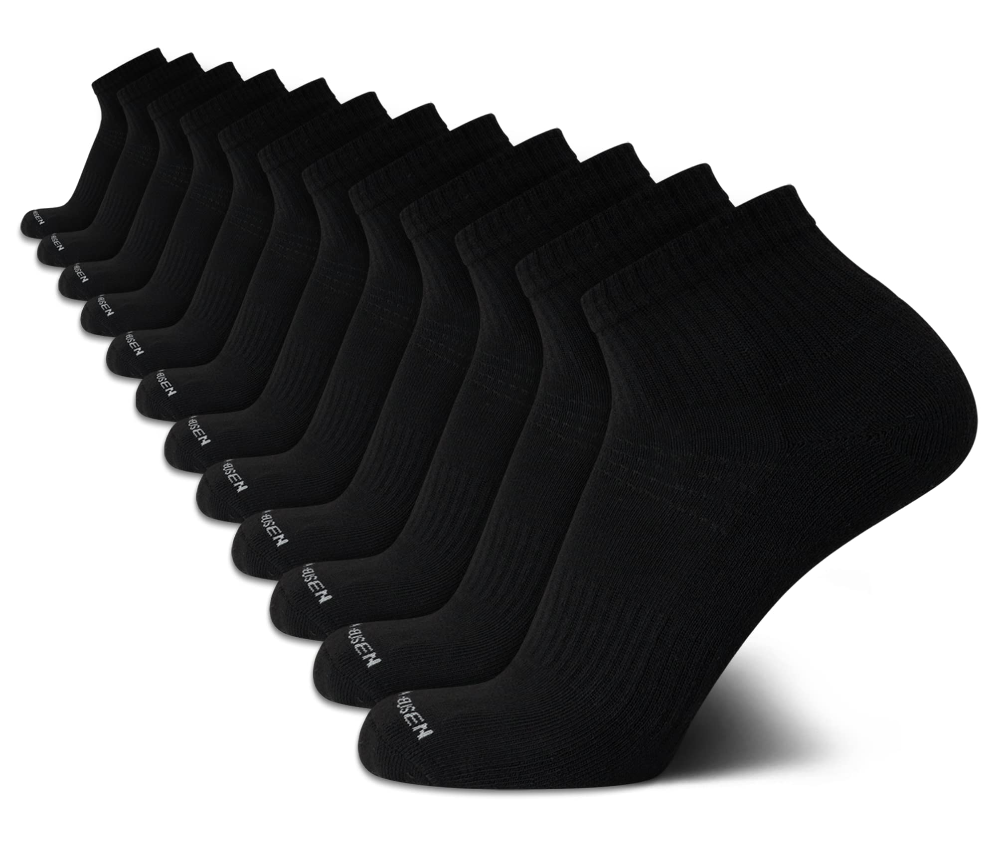 Van Heusen Men's Socks - Performance Cushioned Above Ankle Athletic Quarter Mini-Crew Socks (12 Pack), Size 6-12.5, All White