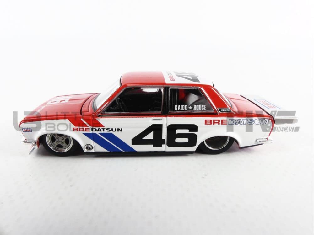 TSM Model Datsun 510 Pro Street Version 1 #46 BRE Red and White (Designed by Jun Imai) Kaido House 1/64 Diecast Model Car by True Scale Miniatures KHMG005