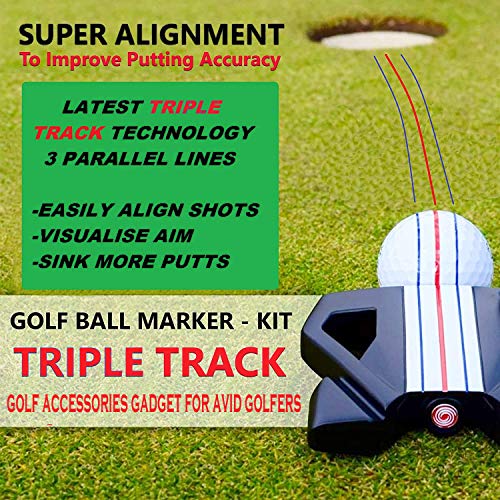 Nuorao 13 Pack Golf Ball Markers - Golf Accessories, Golf Ball Marker Stencil, Golf Ball Line Drawing Marker Tool Kit, Triple Track Plastic Golf Ball Line Marking Alignment Tool Kit