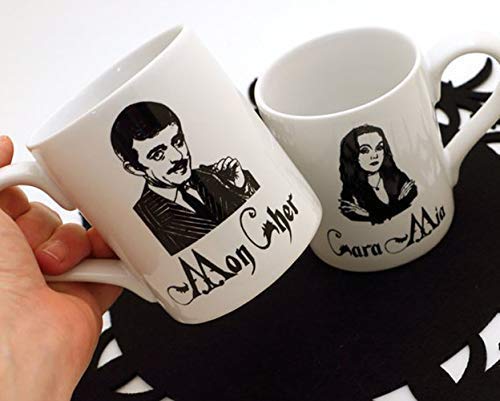 Vintage Macabre Family Funny Handmade Ceramic Mug Set LennyMud by Lorrie Veasey