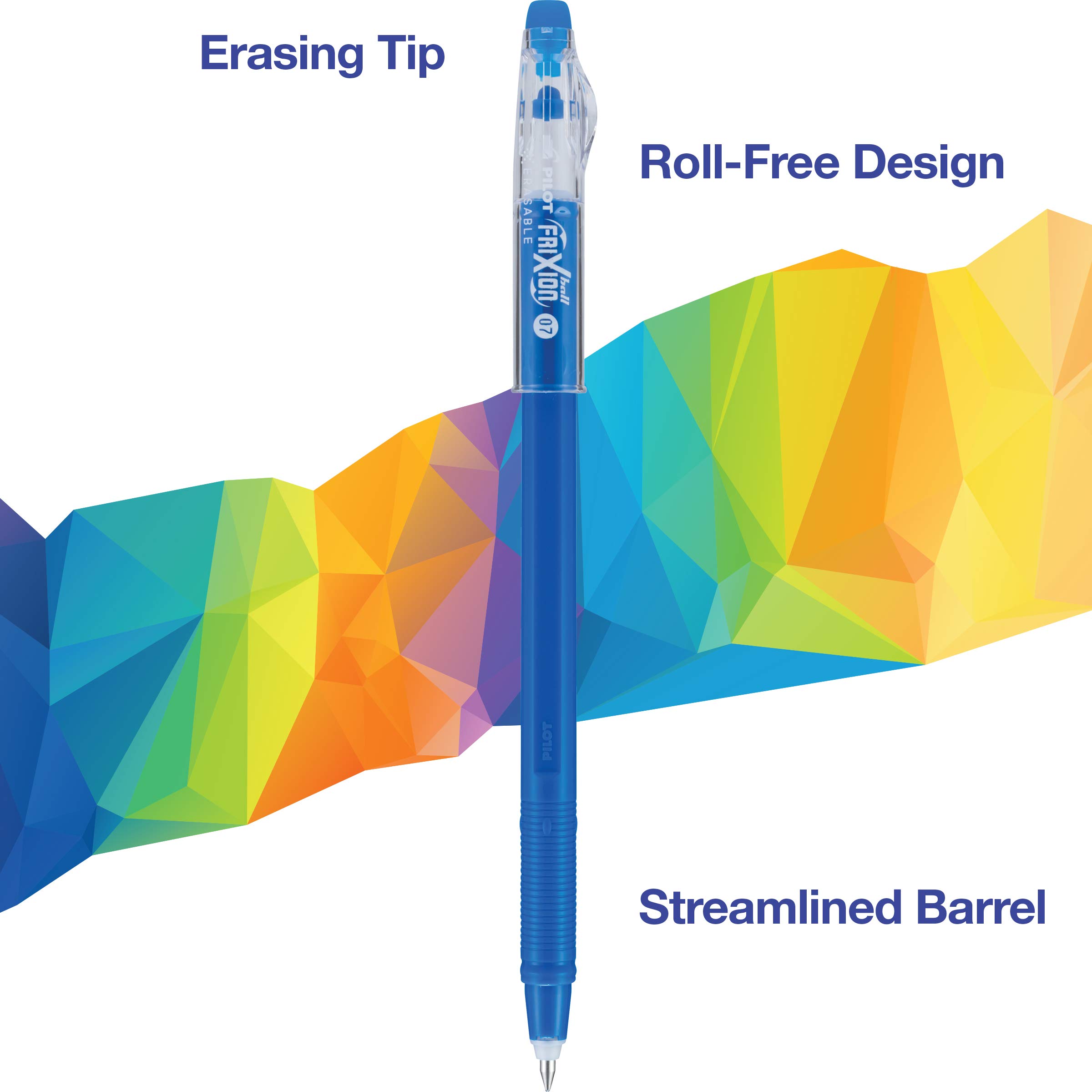 Pilot, FriXion ColorSticks Erasable Gel Ink Pens, Fine Point 0.7 mm, Pack of 12, Blue
