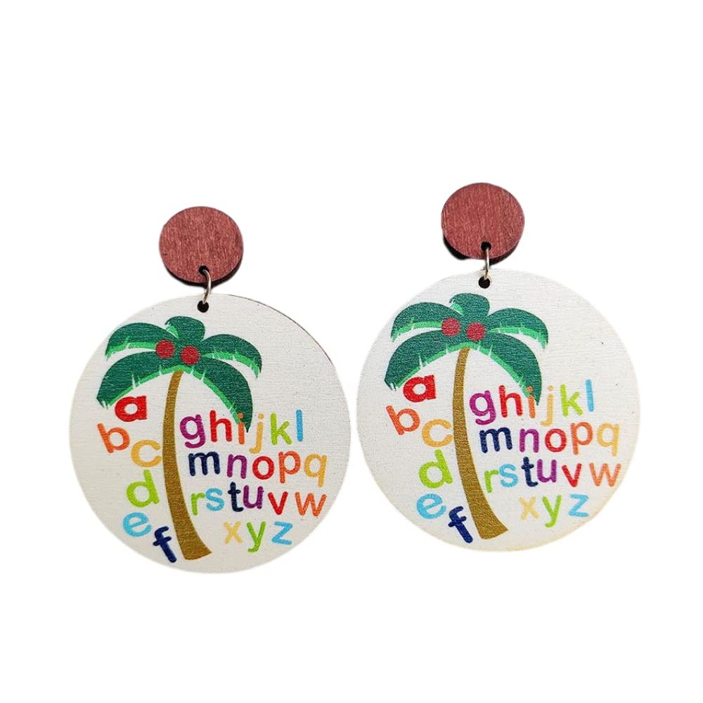 Unique Teacher Earrings Wooden School Teaching Handmade Stationery Pencil Book Earrings Cute Back-to-school Graduation Earrings Thanksgiving Jewelry Gift-tree