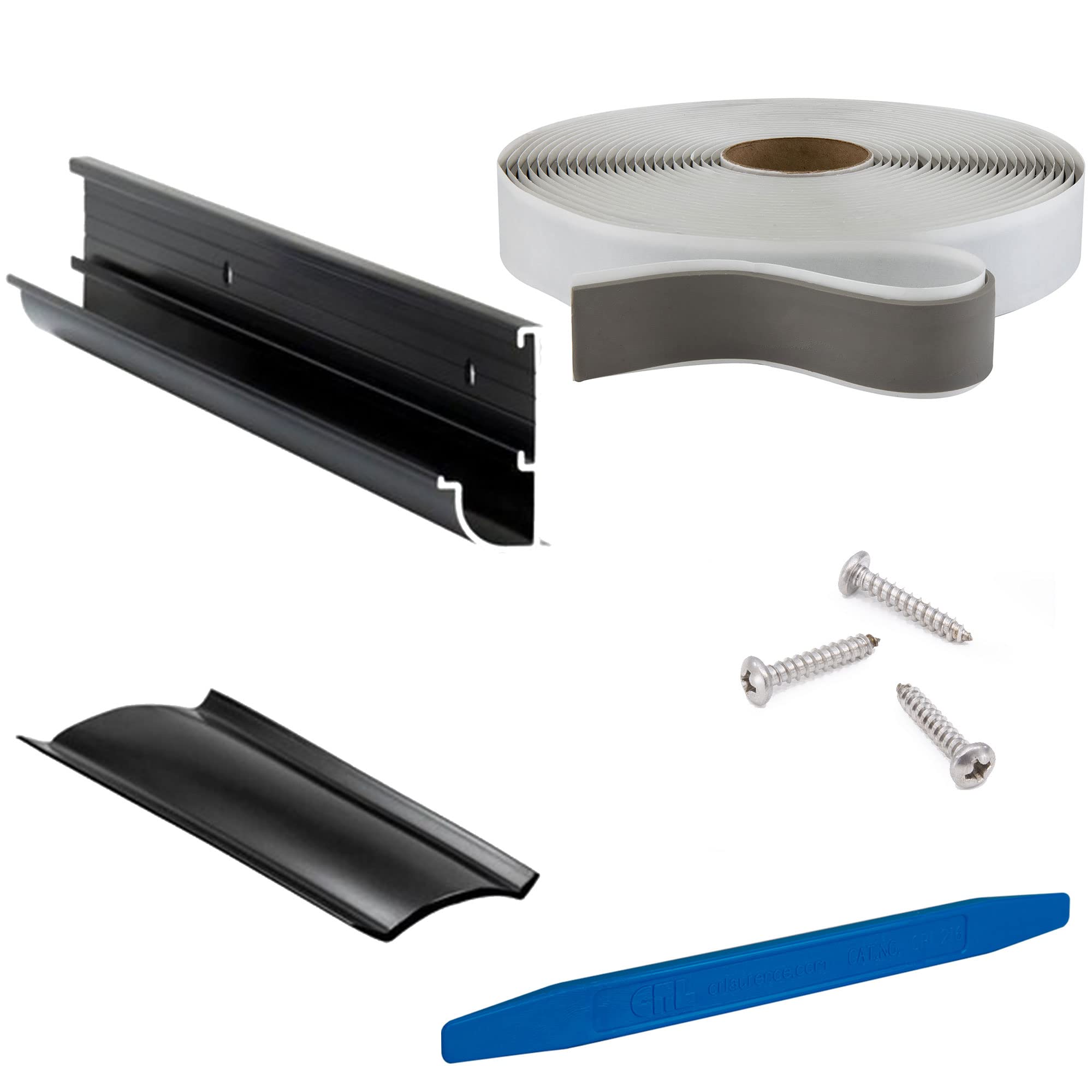 RecPro RV Rain Gutter Trim | Black or White Color Trim Options | Trim Pieces 92" Length | Aluminum | Made in The USA | Kit (20 Feet, Black)