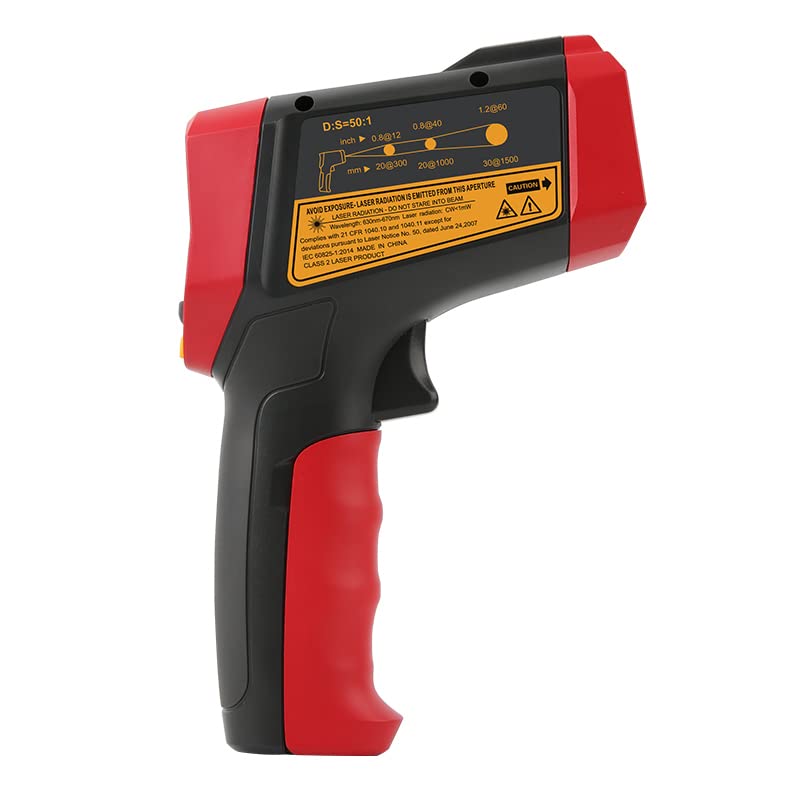 UNI T UNI-T UT305S Professional Infrared Thermometer CE/RoHS -50°C~2000°C Accuracy±1.0℃ or ±1.0% High/low alarm °C/°F selection, Red and Grey, 172mm x 113.5mm x 53mm