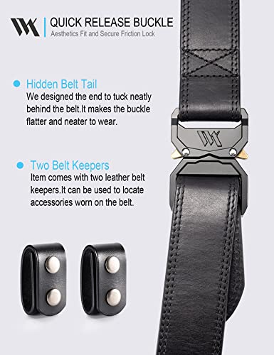 WOLFANT Leather Tactical Belt,100% Italian Solid Full Grain Leather Military Hiking Work Gun Belt with Quick Release Buckle…