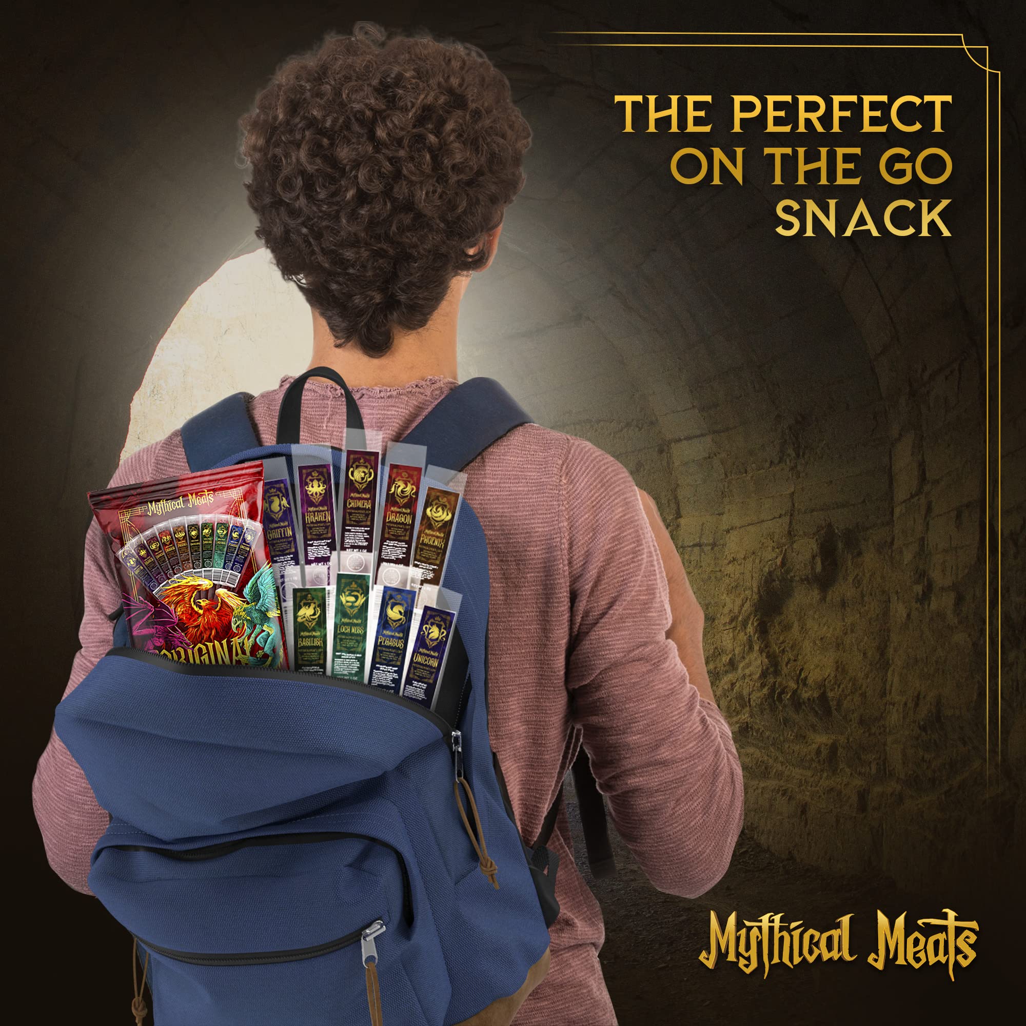 Mythical Meats Original Exotic Flavor Sampler Pack β 10 Exotic Game and Beef Snack Sticks β Dried & Dehydrated Meats Seasoned to Perfection β High Protein Snacks