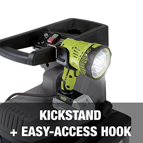 Sun Joe 24V-1500FL-CT 24V IONMAX Cordless 1500-Max Lumen LED Handheld Flashlight/Spotlight/Floodlight, 700-Yard Illumination, 90-Degree Pivot Head, Belt Hook, Tool Only, Green