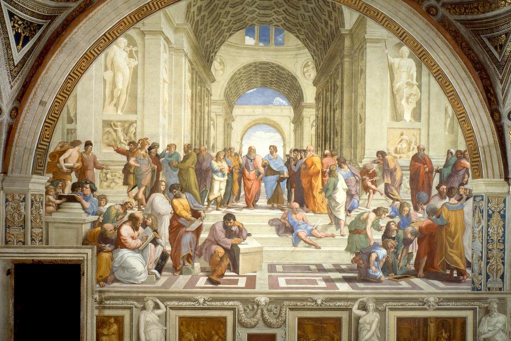 Raphael School of Athens Renaissance Painting Classical Philosopher Socrates Aristotle Greek Philosophy Painter Cool Huge Large Giant Wall Art 54x36