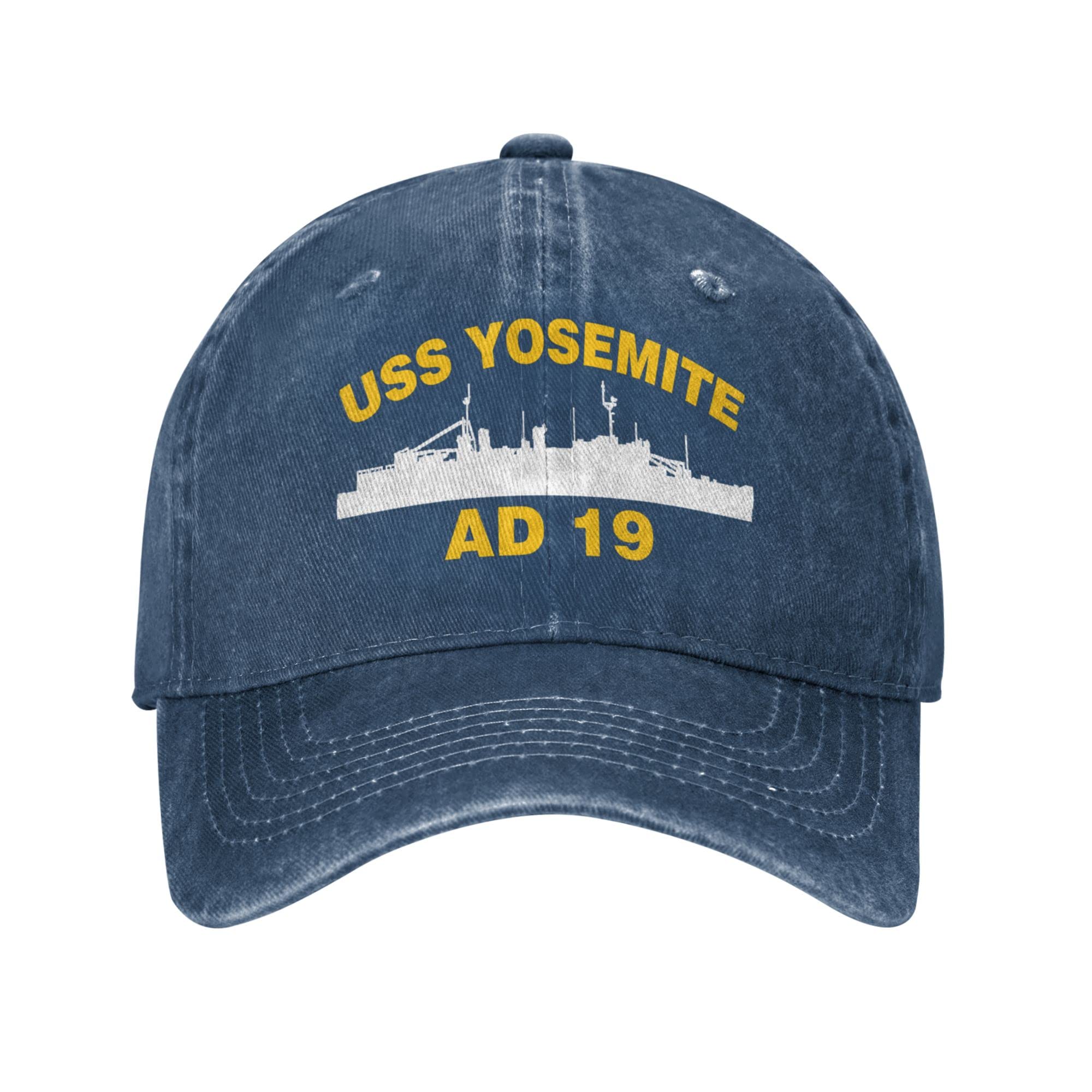 USS Yosemite AD 19 Vintage Sandwich Hat Baseball Caps Denim Hats Cowboy