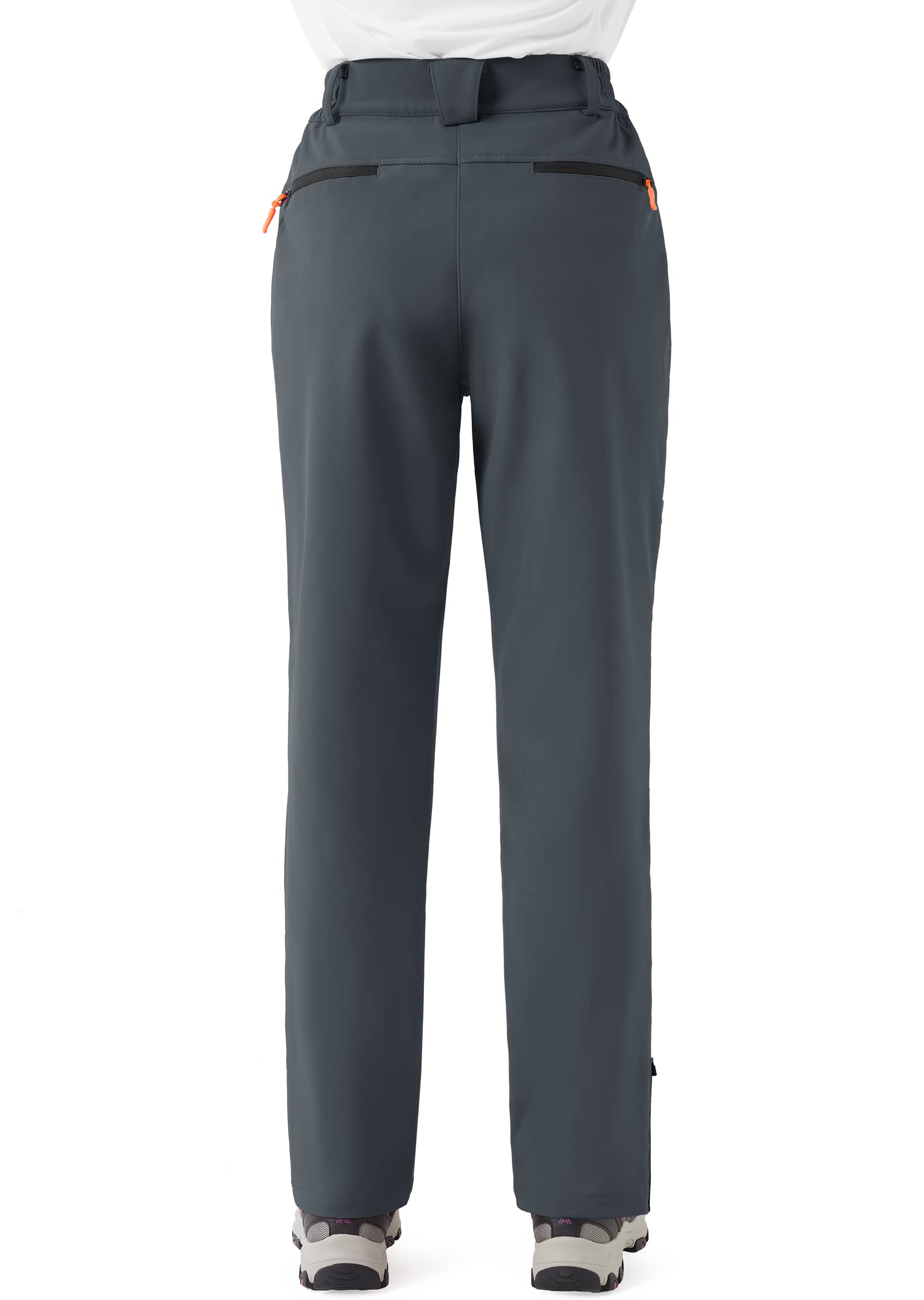 URBEST Women's Outdoor Snow Ski Pants Waterproof Winter Fleece Lined Hiking Snowboard Insulated Softshell Pants GREY