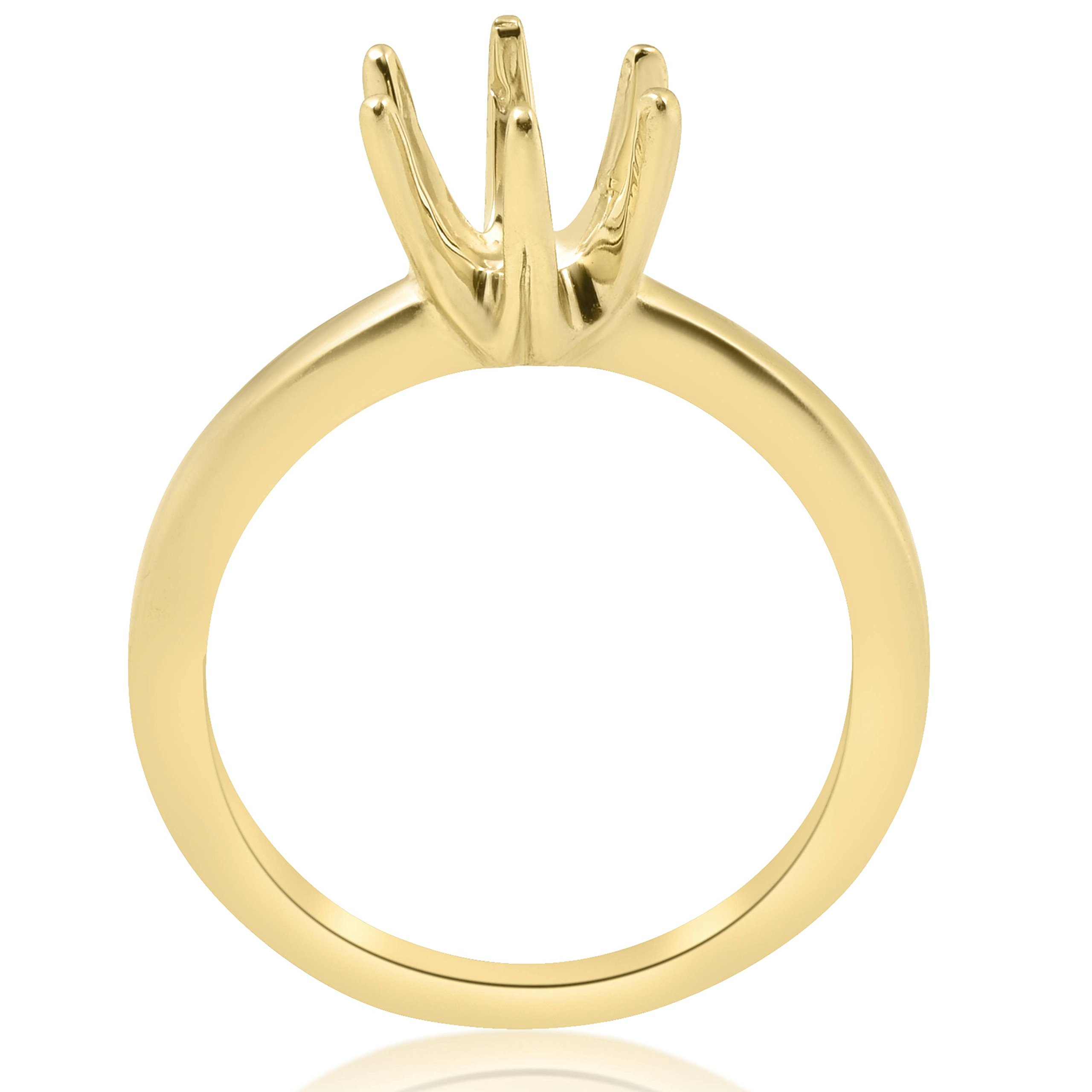 P3 POMPEII3 Yellow Gold 14K Solitaire Semi Mount Engagement Ring - Size 7