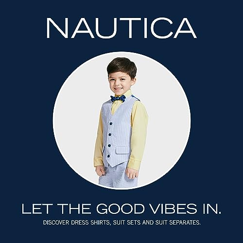 Nautica boys 4-piece Vest Set With Dress Shirt, Tie, Vest, and Pants Suit, Light Gray, 3T US