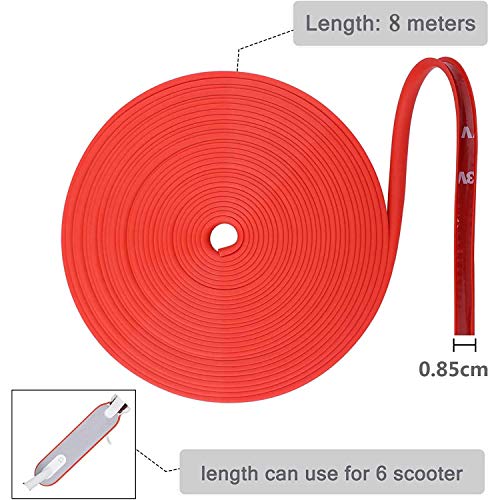 Stormytime Anti-Collision Strip Replacement for Xiaomi M365 / Pro Ninebot ES Max G30 Gotrax Electric Scooter Parts, Prevent Scooter from Friction Damage Bumper Protective (Red)