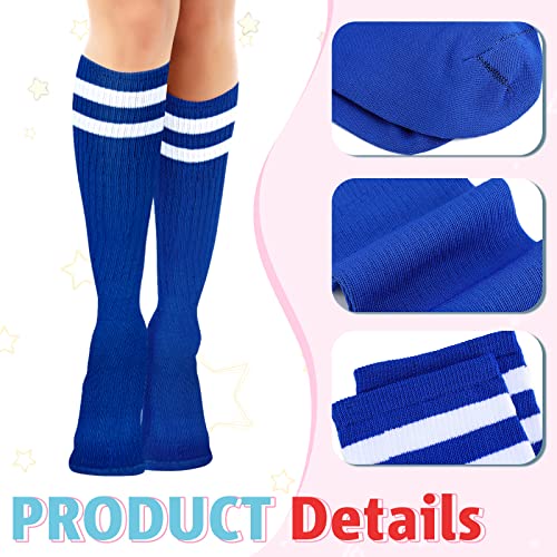 Unittype 6 Pair Rainbow Striped Knee High Socks for Women Long Socks Tube Socks Roller Skate Socks Gift