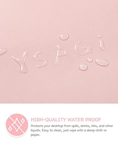 Writing Desk Pad Protector, YSAGi Anti-Slip Thin Mousepad for Computers,Office Desk Accessories Laptop Waterproof Desk Protector for Office Decor and Home (Pink, 35.4" x 17")