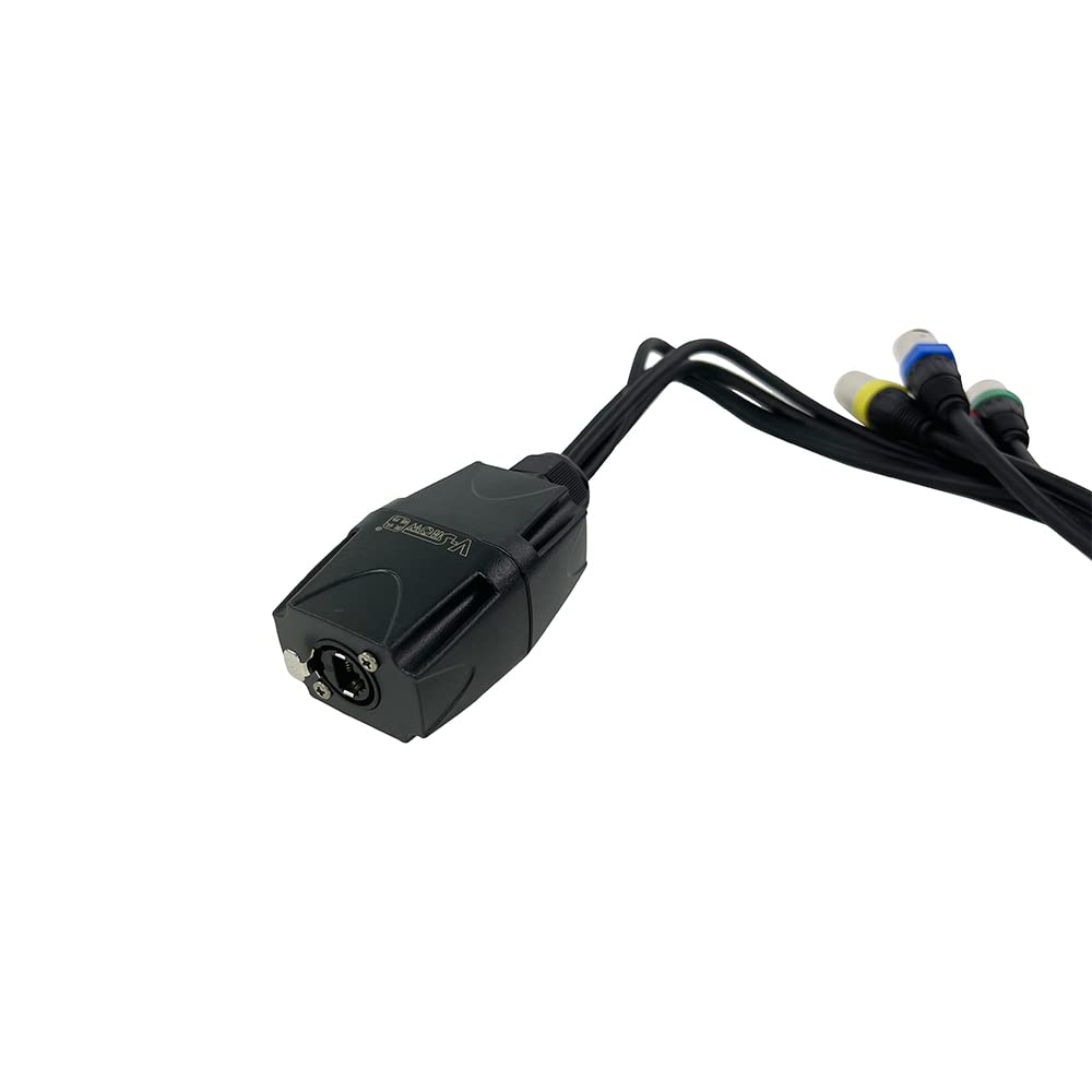 V-Show Cat 5 Snake RJ45 DMX Split Box - Cable Splitter RJ45/4 x XLR 3-pin Cable Male and Female to 1 Ethercon Network Cable Adapter