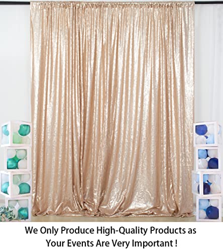 ShinyBeauty Sequence Backdrop Champagne 8FTx10FT Sequin Photo Backdrop Sequin-Backdrop-Curtain Elegant Backdrops 8x10-0827E