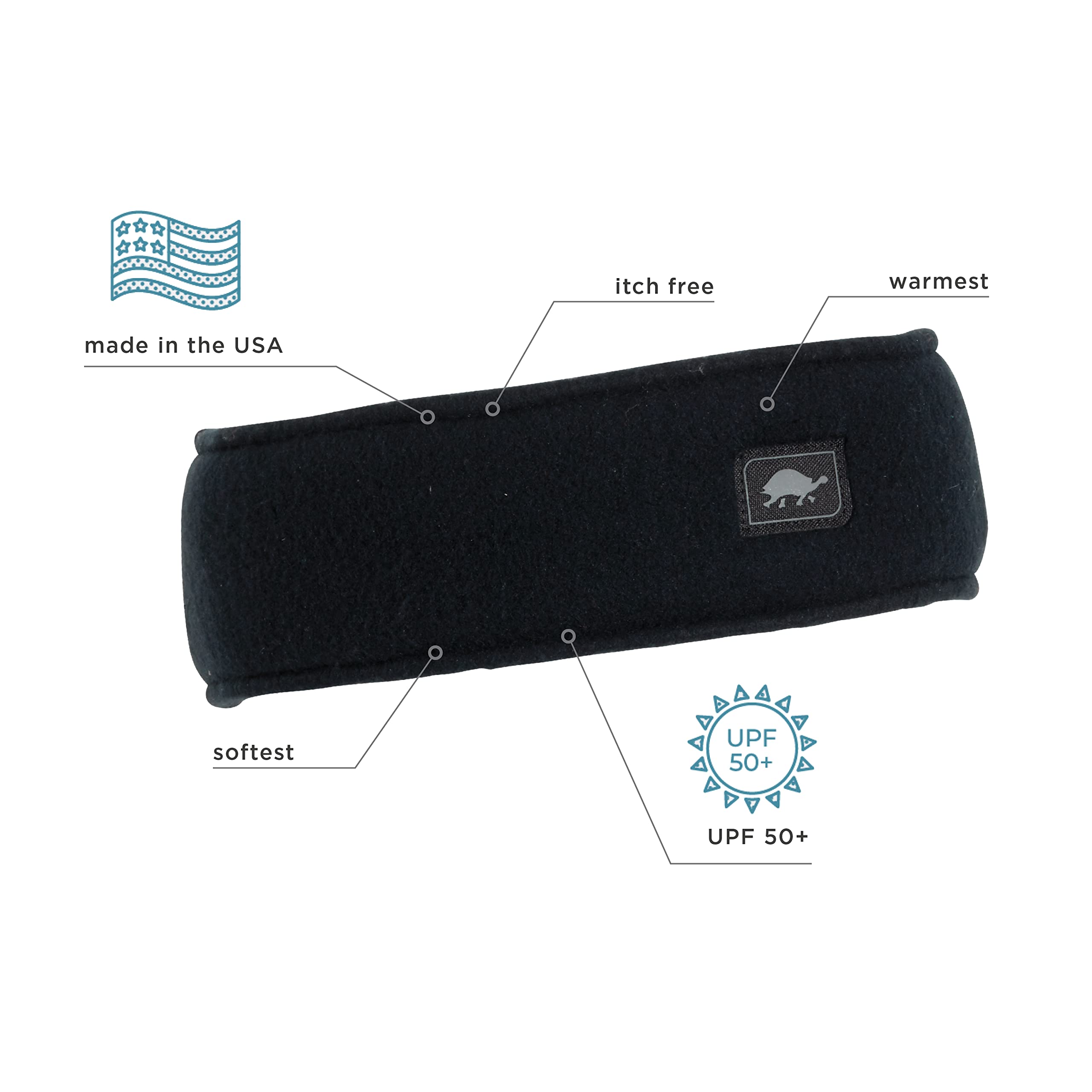 Original Turtle Fur Fleece - 'Turtle Band', Headband, Carbon, One Size