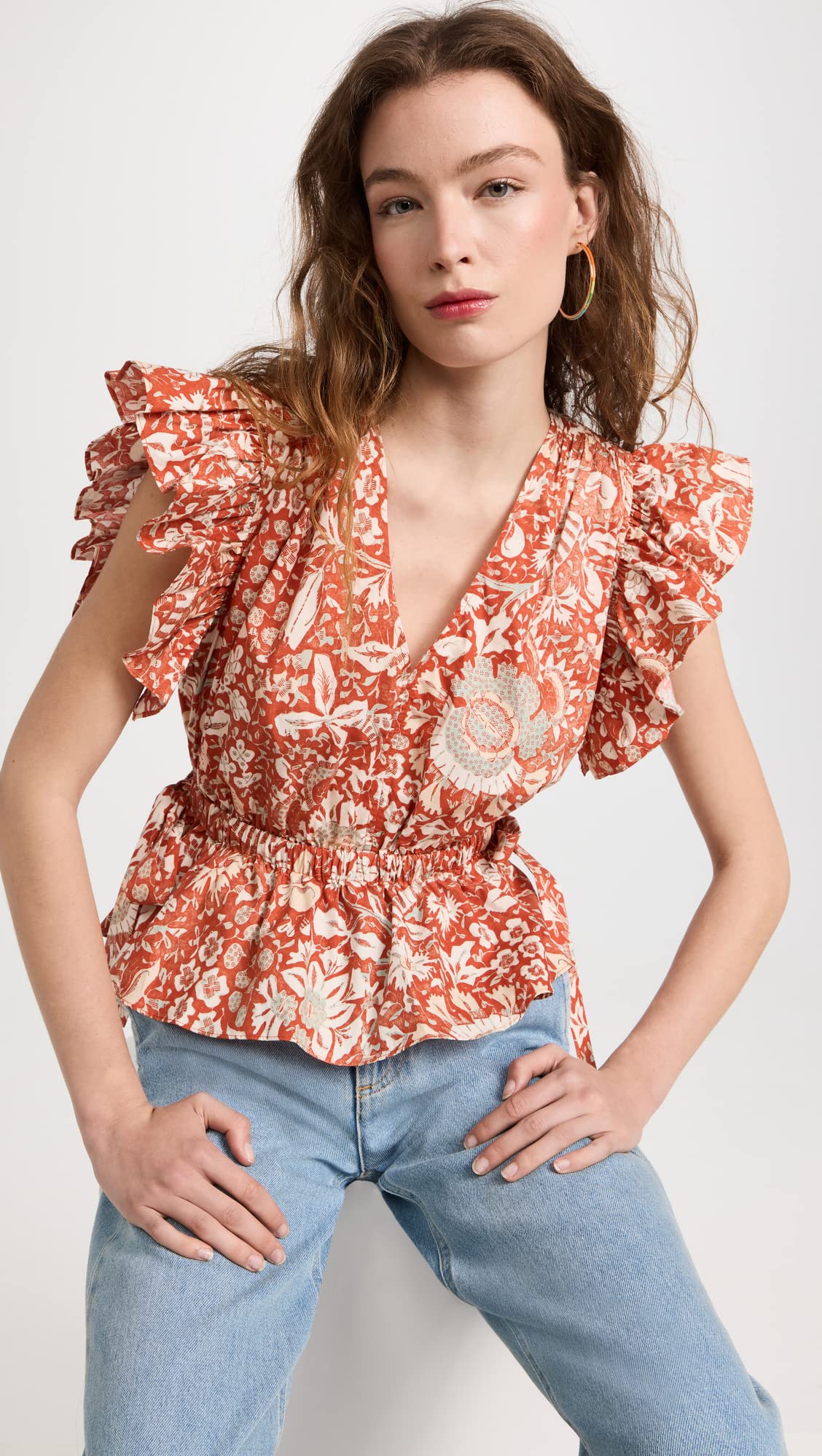 Ulla Johnson Women's Iyla Top, Orange Blossom, 4