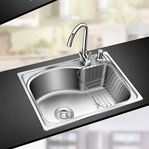 n/a Kitchen Sink Stainless Steel Finished Brushed Single Bowl Sink Kitchen Above Counter or Undermount Without Faucet Kitchen Sinks