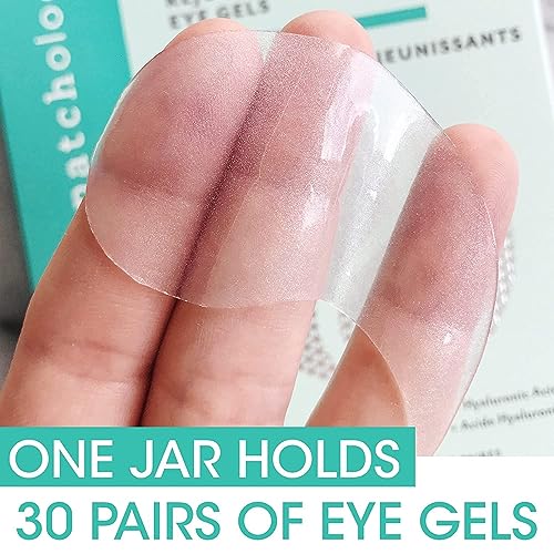 Patchology Rejuvenating Under Eye Gels - Hydrating Eye Mask w/Caffeine, Hydrolyzed Collagen & Centella Asiatica- Under Eye Patches For Dark Circles - Minimize Puffiness & Wrinkle Reducer - 30 Pairs