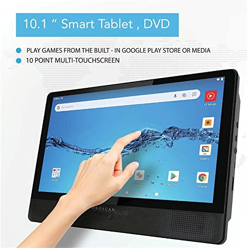 PROSCAN Elite 10.1" Quad Core Tablet/Portable DVD Combo 2GB/32GB Android 11 PELTDV1029_Comb with Bluetooth Headphones (Renewed)