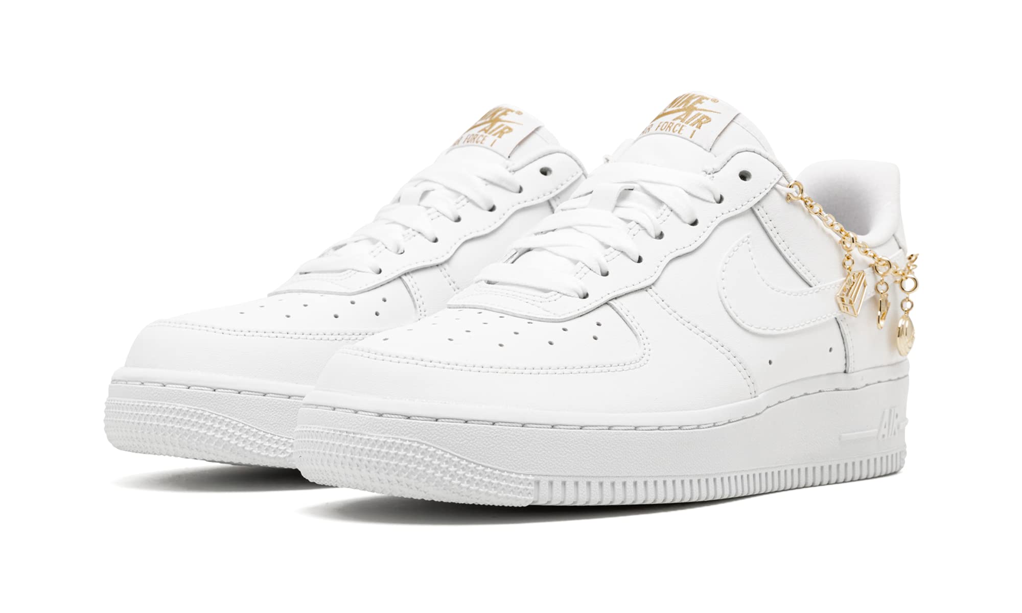 Nike Women's Air Force 1 Shoes, White/White-metallic Gold, 9