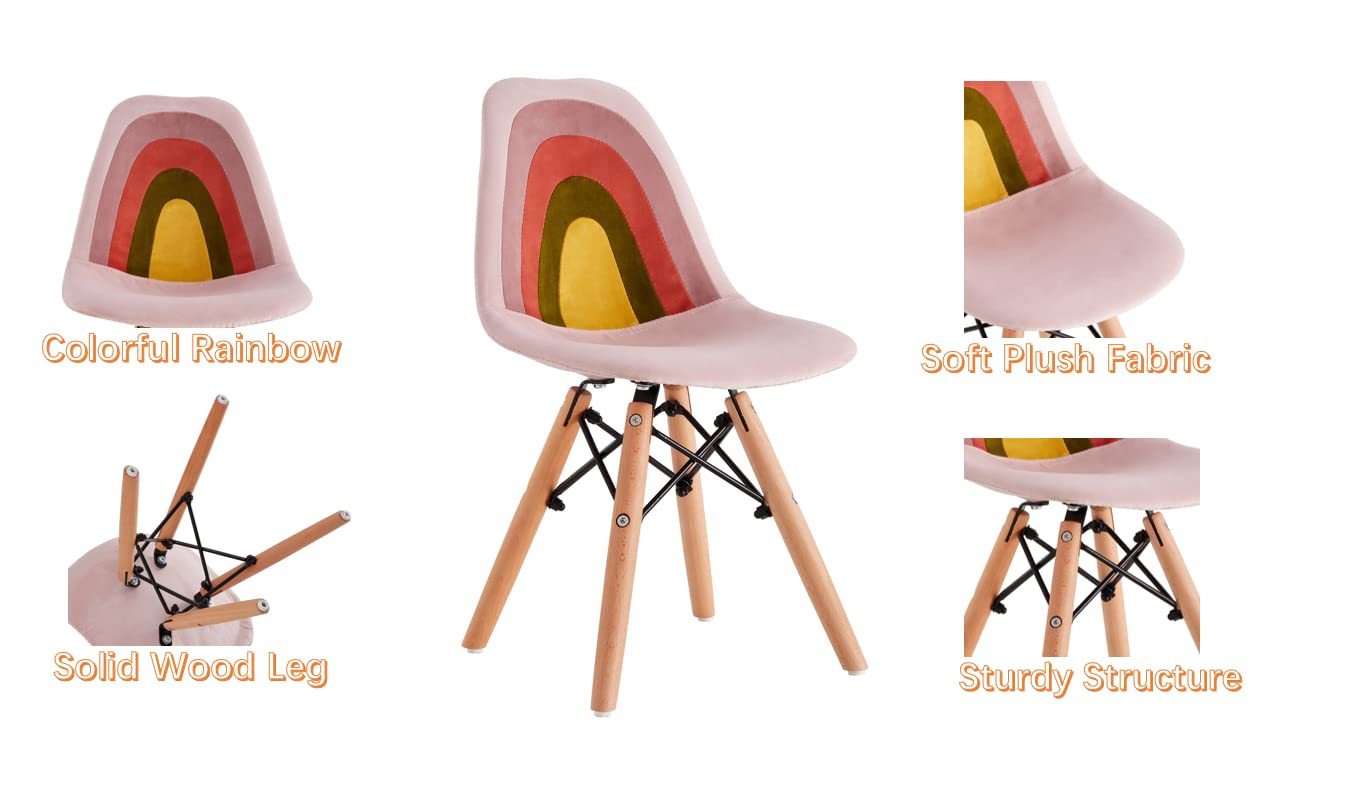 SOENS Children's Chair with Soft Padding, Wooden Legs, Colourful, Set of 29(Clean up Inventory at Ultra