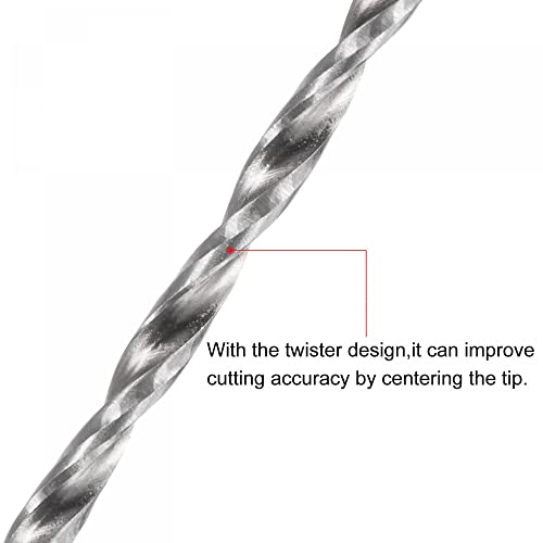 uxcell 10 Pcs 2mm Mini Micro Twist Drill Bits, High-Speed Steel Straight Shank Extra Long Drill Bit 120mm for Aluminum Alloy