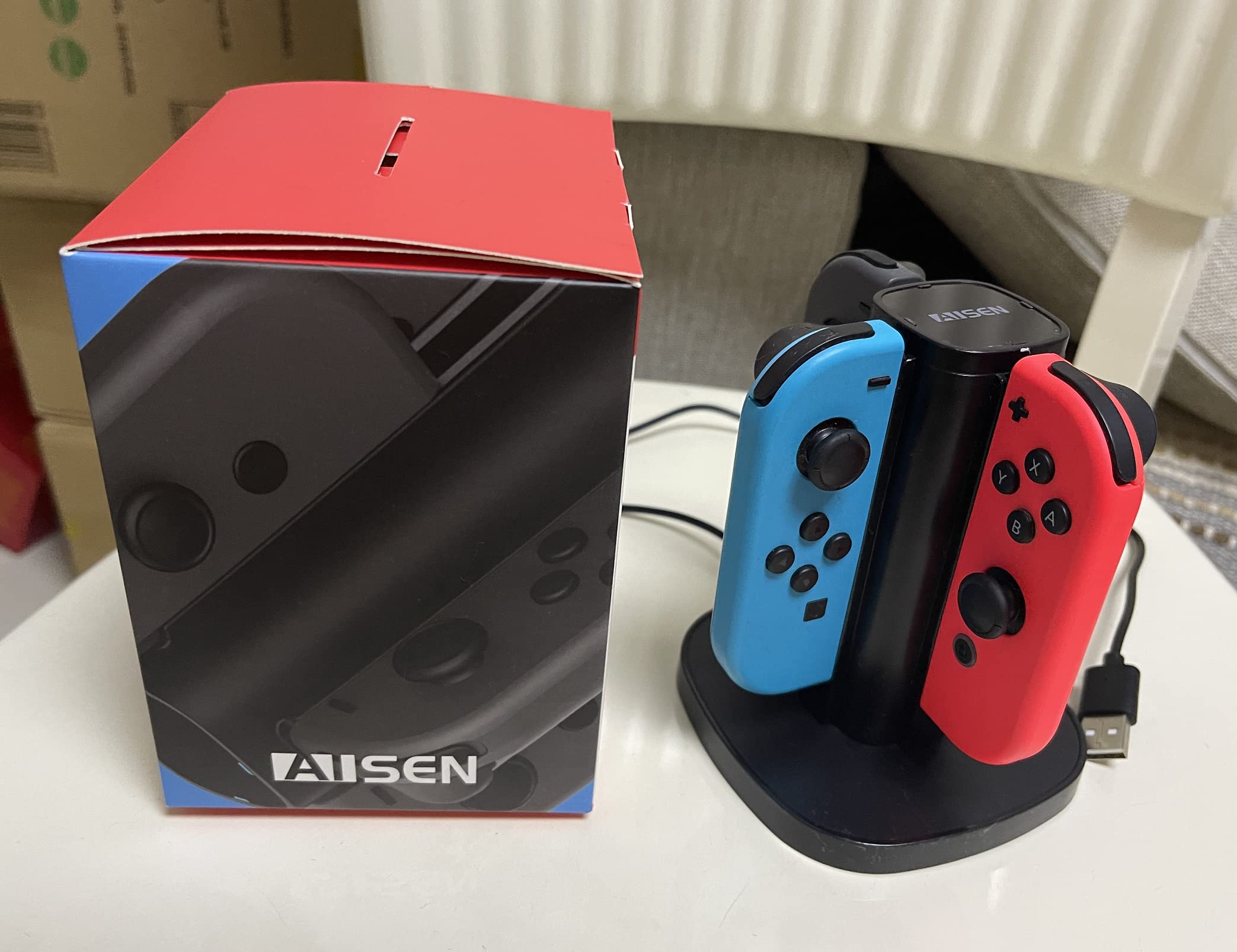 Switch Joy Con Charger Station Fast Charging Dock for Nintendo Switch by GameWill(Black)