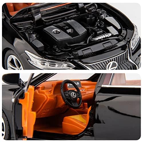 WAKAKAC 1/24 Lexus ES300 Diecast Car Model Alloy Collectible Pull Back Toy Car with Light and Sound Toy Vehicle for Boys Children Gift(Black)