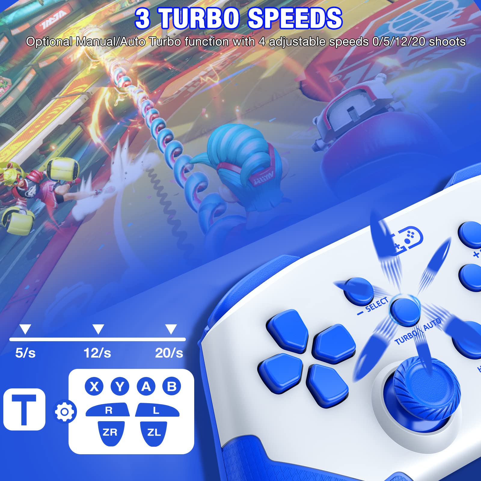 NinjaPlusOX Switch Controller, Wireless Switch Pro Controller Compatible with Nintendo Switch/Lite/OLED Controller Support PC/IOS/Android/with Programmable,Turbo, Wakeup, Vibration, APP